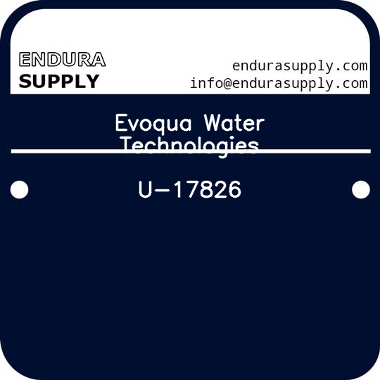 Evoqua Water Technologies Part List - Endura Supply