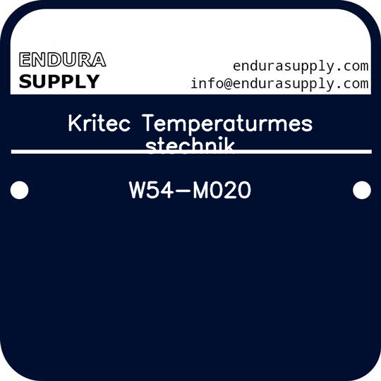 Kritec Temperaturmesstechnik Part List - Endura Supply